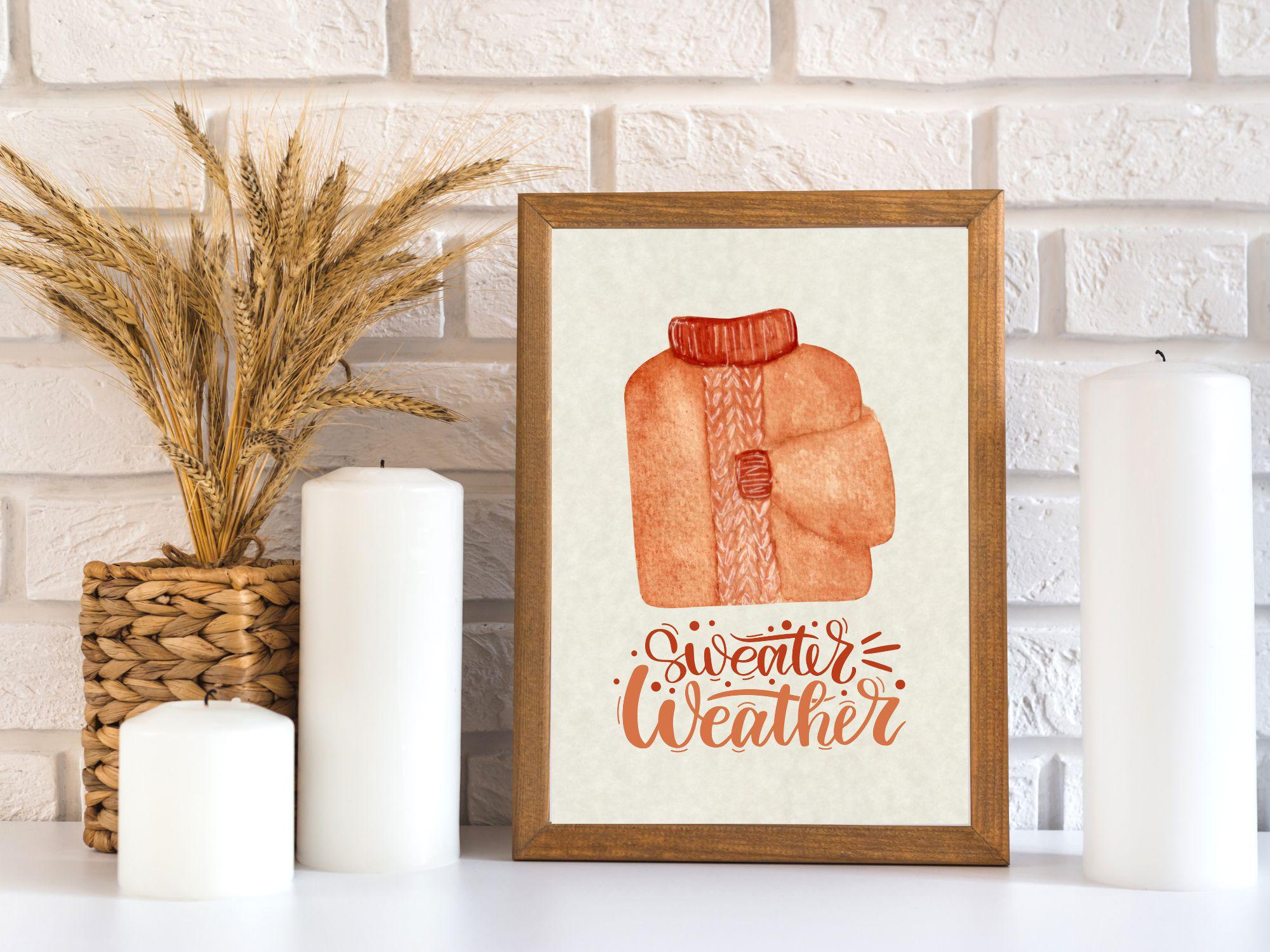 Sweater Weather Printable Wall Art | Autumn Decor | Trendy Office Wall ...