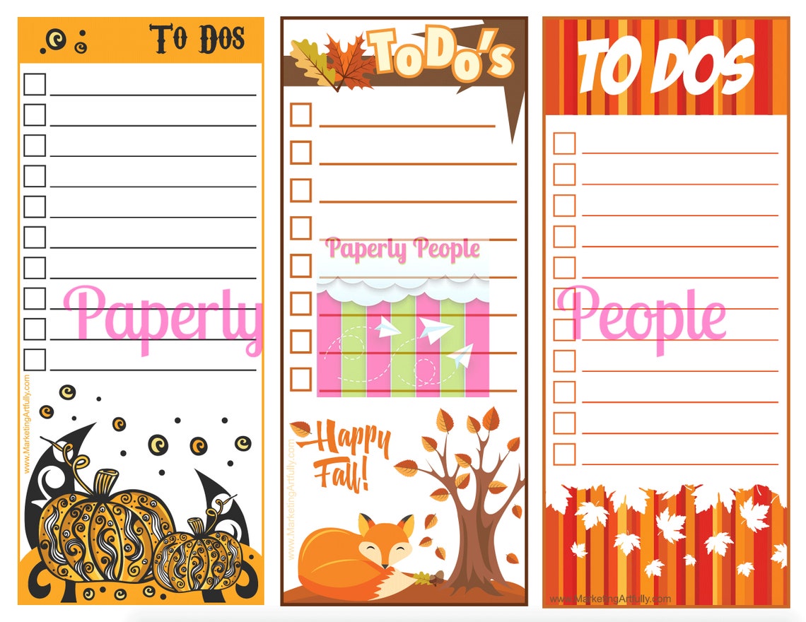 Fall to Do List Printable, Autumn to Do Lists, Planner Inserts ...