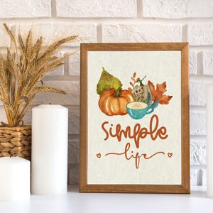 Simple Life Printable Wall Art | Autumn Decor | Trendy Coffee Art ...