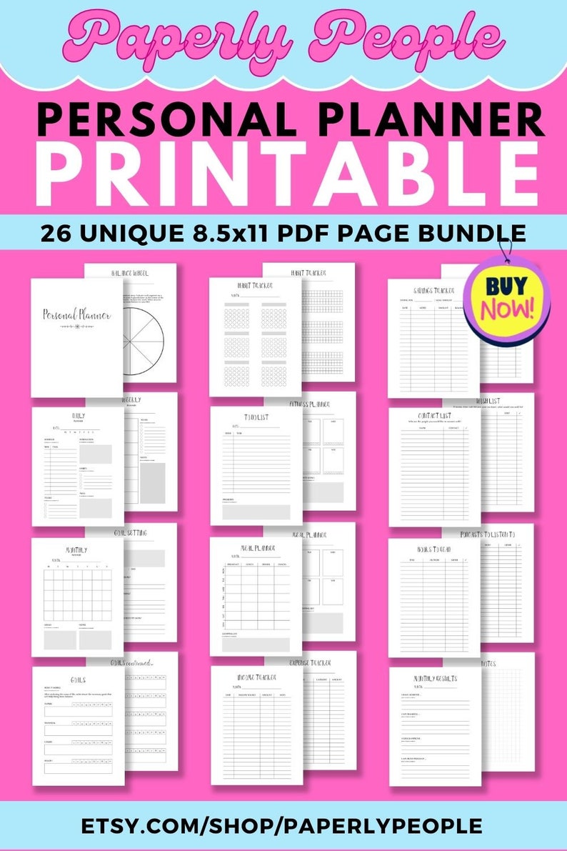 2024 Planner Bundle Printable Planner Pages Undated Planner Inserts Day ...