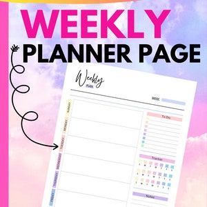 Printable Weekly Planner | Undated Weekly Goal Sheet | Minimalist ...