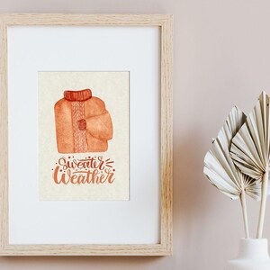 Sweater Weather Printable Wall Art | Autumn Decor | Trendy Office Wall ...