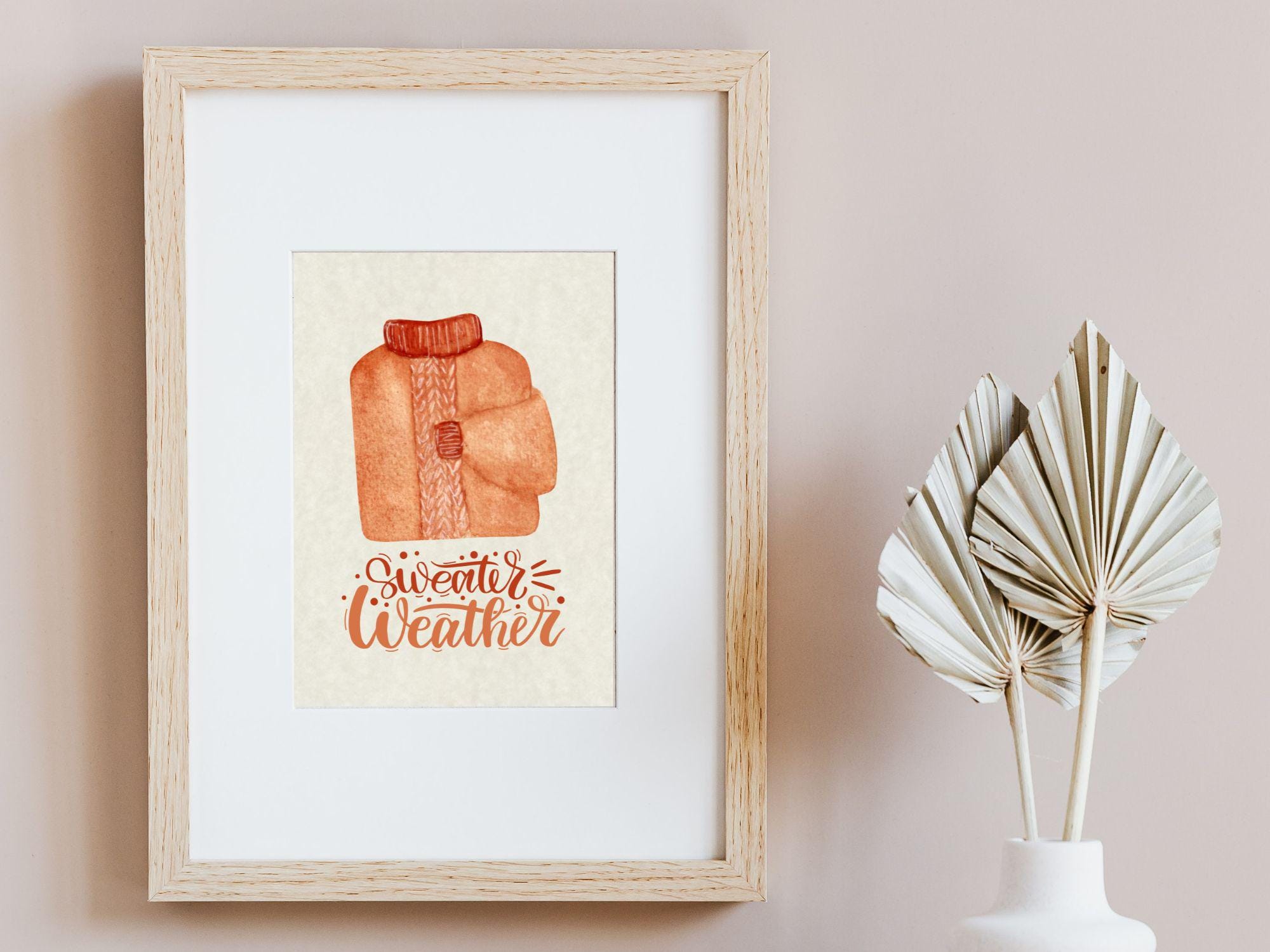 Sweater Weather Printable Wall Art | Autumn Decor | Trendy Office Wall ...