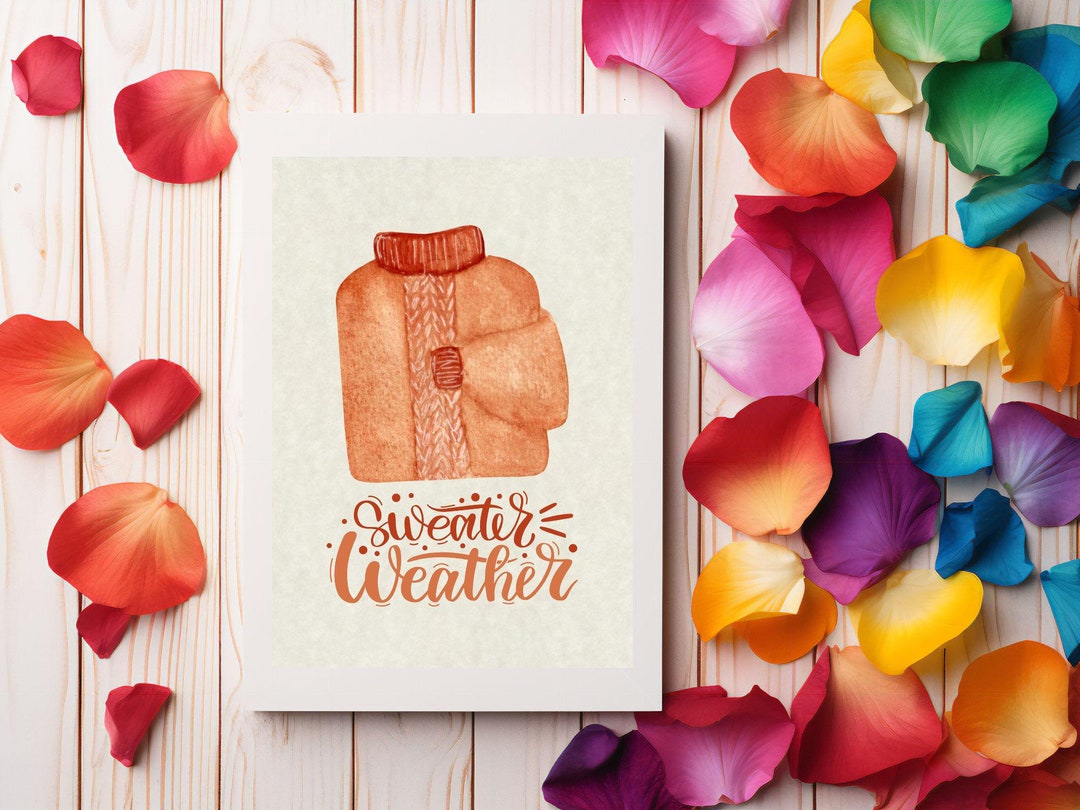 Sweater Weather Printable Wall Art | Autumn Decor | Trendy Office Wall ...