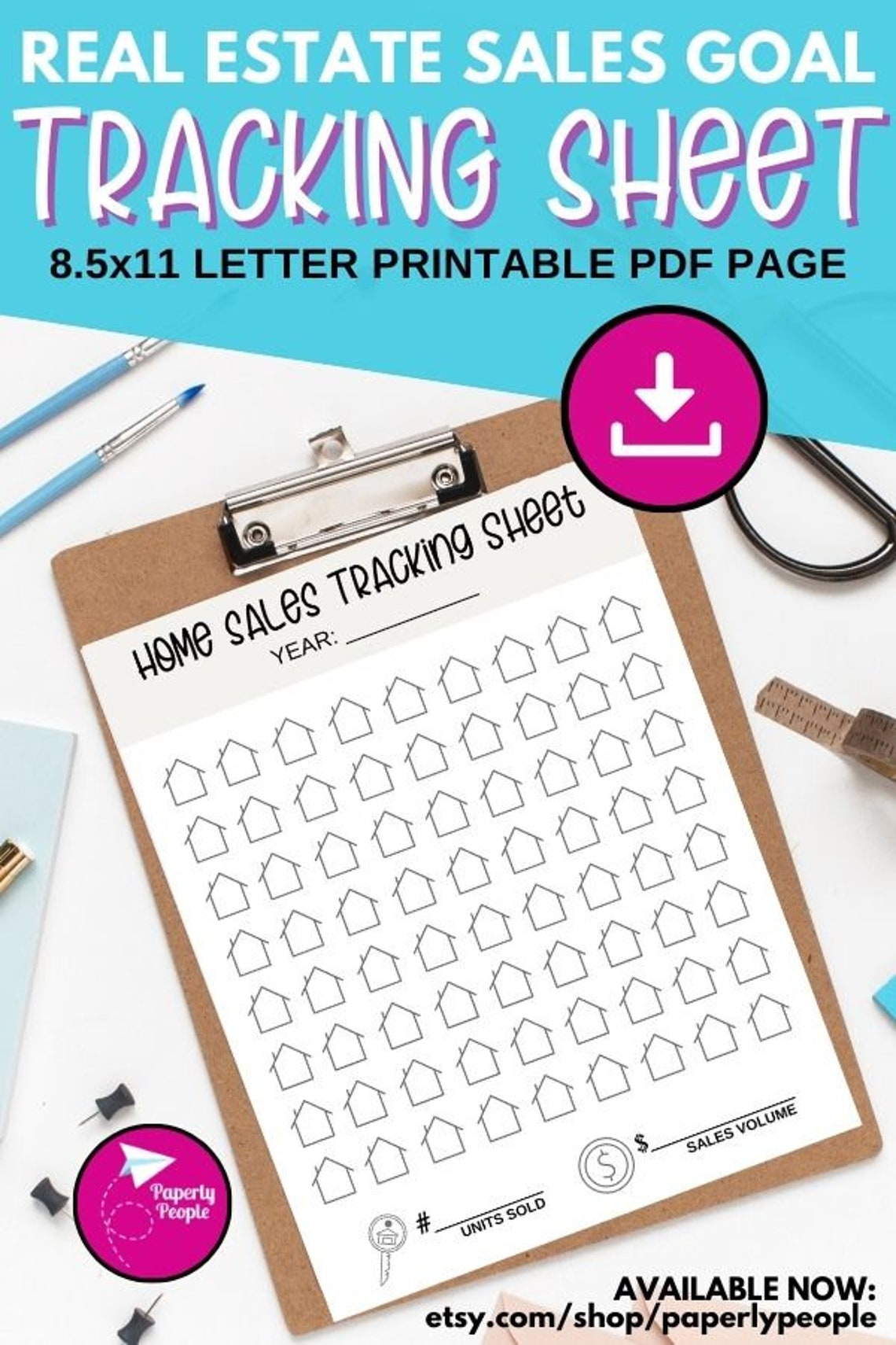 Real Estate Sales Tracker | Printable Goal Tracker | Printable Planner ...