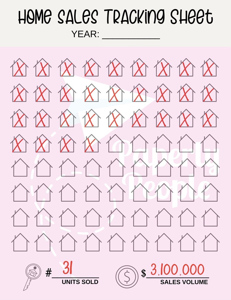 Real Estate Sales Tracker | Printable Goal Tracker | Printable Planner ...