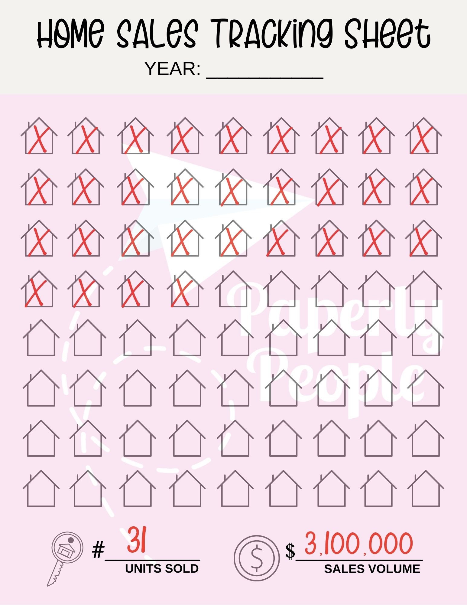 Real Estate Sales Tracker | Printable Goal Tracker | Printable Planner ...