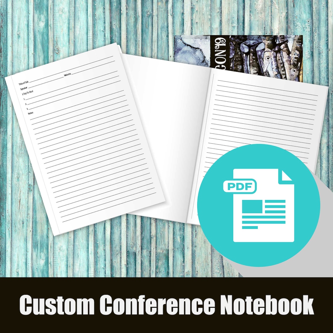Printable Custom Conference Notebook Pages, DIY Make Your Own Notebook ...