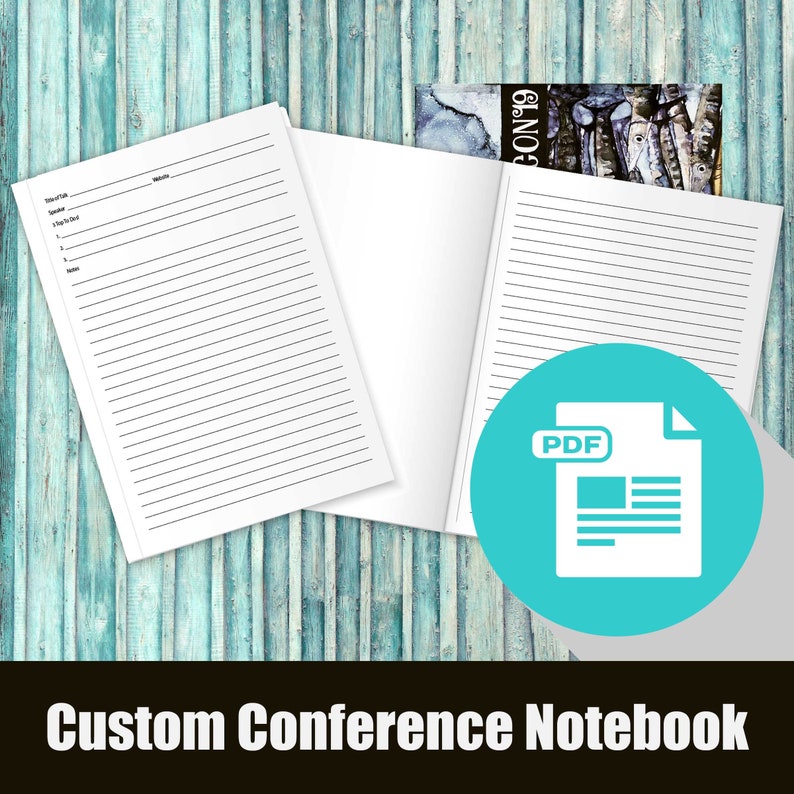 Printable Custom Conference Notebook Pages, DIY Make Your Own Notebook ...