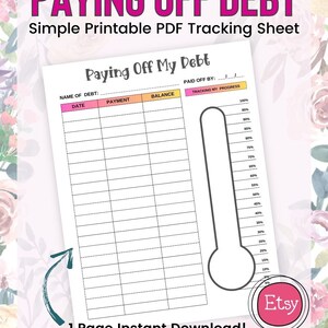 Debt Payoff Tracker | Printable Goal Tracker | Planner Pages | Debt ...