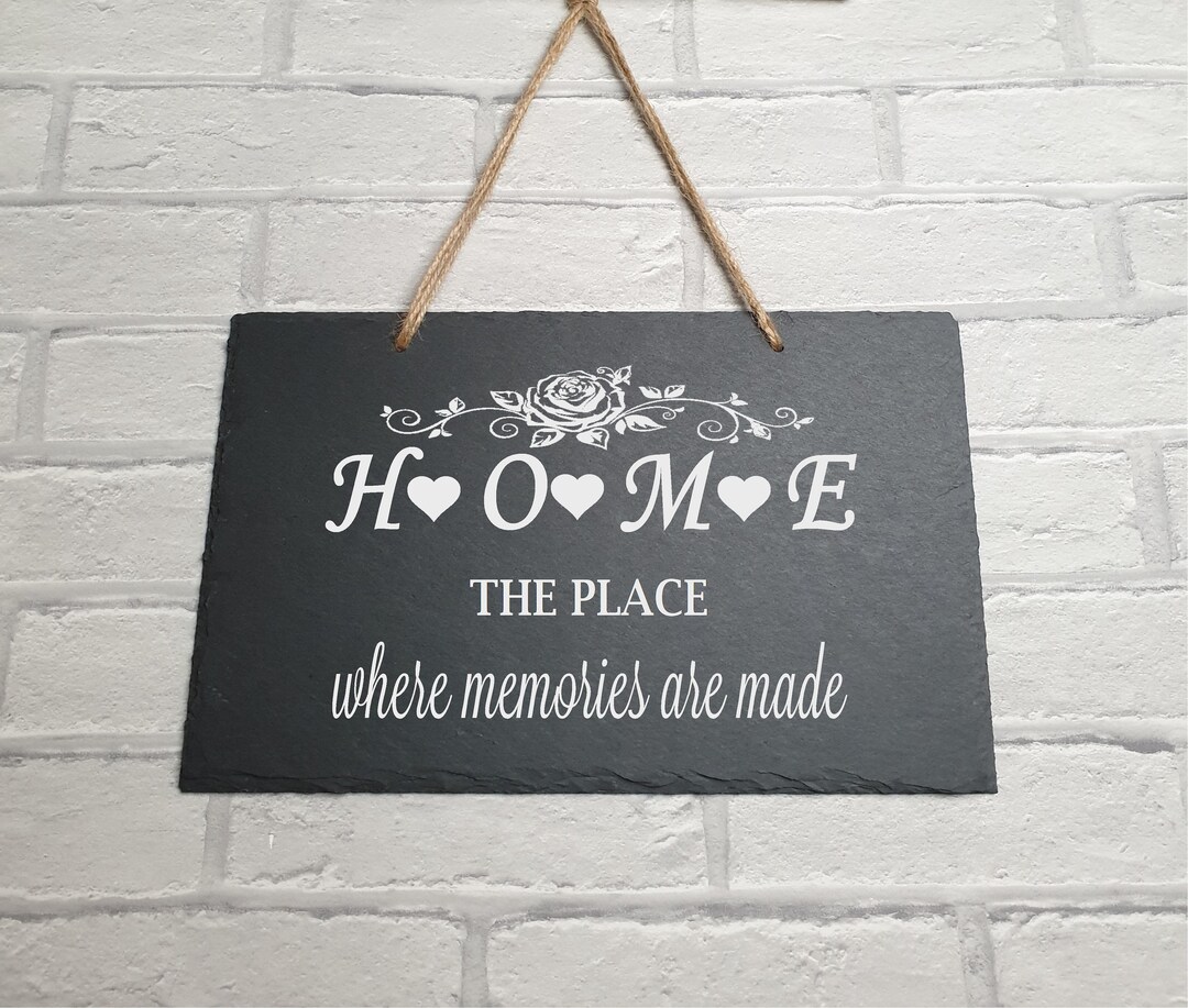 Engraved Natural Slate Hanging Plaque, Christmas Gift, Home Plaque ...