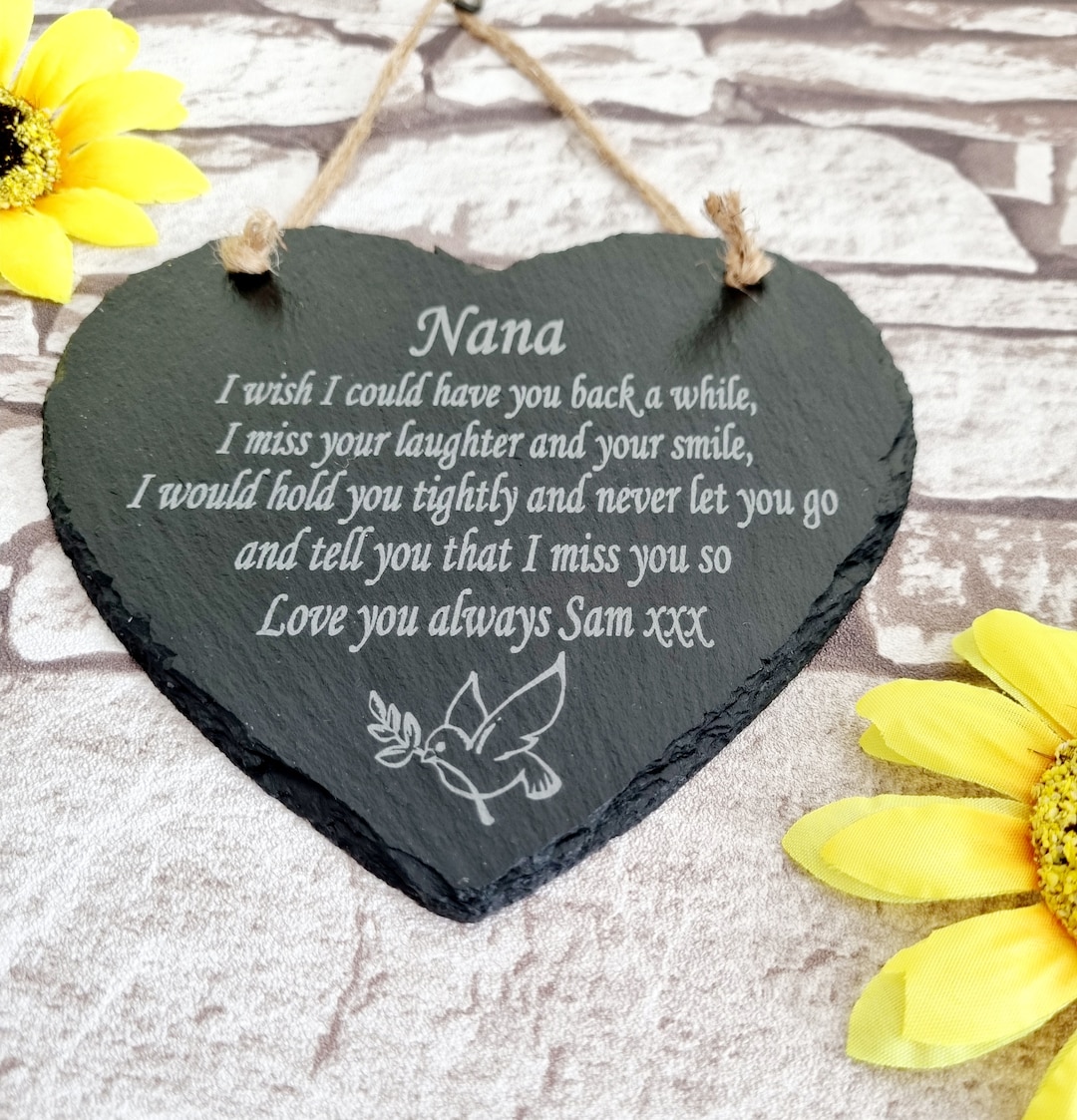 Personalised Engraved Hanging Slate Heart Plaque, Personalised Gift for ...