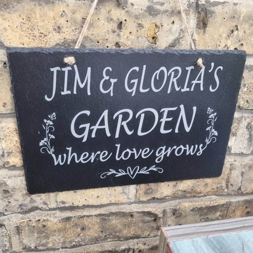 Personalised Name Engraved Slate Garden Plaque Sign Lockdown - Etsy