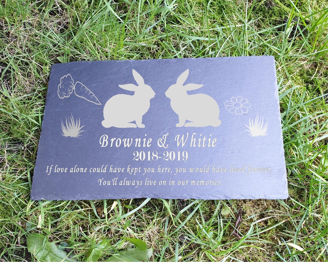 Personalised Memorial Slate Plaque for Rabbits, Engraved With Any Name ...