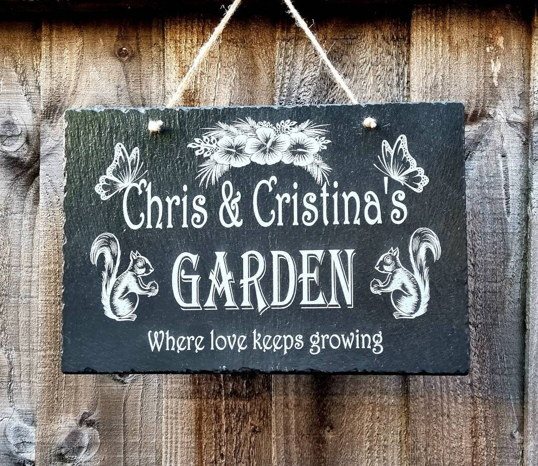 Personalised Engraved Natural Slate Hanging Sign Plaque for - Etsy UK