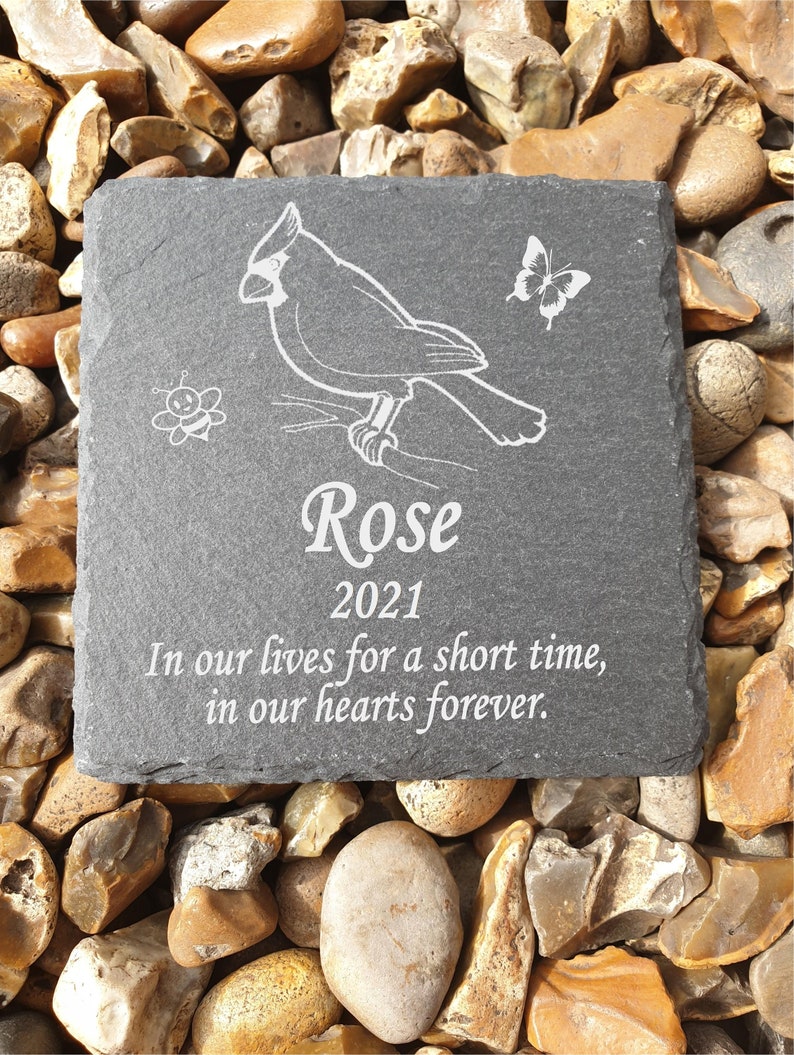 Personalised Engraved Small Memorial Slate Plaque for Bird - Etsy UK