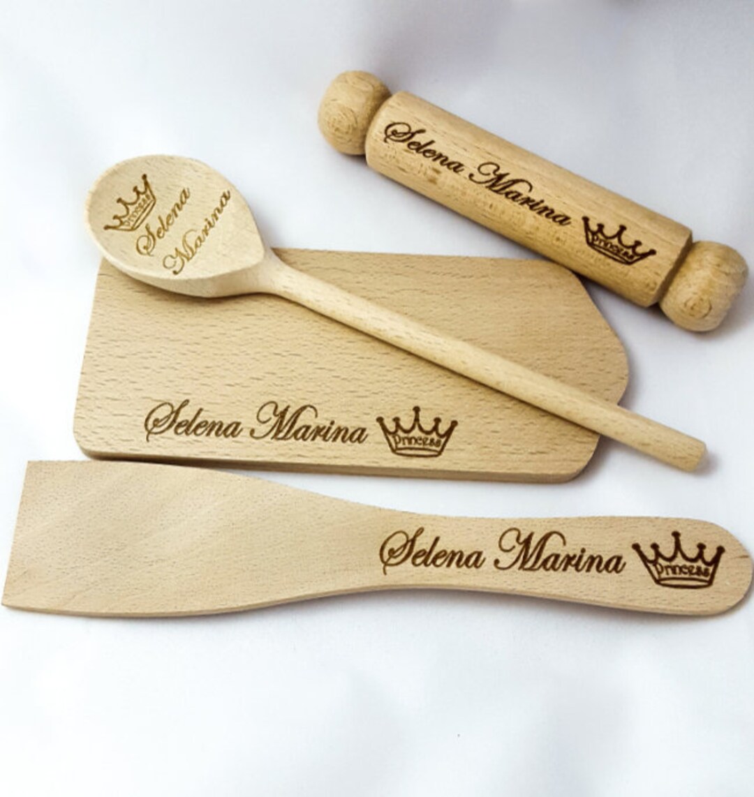 Personalised Engraved Kitchen Set of Utensils Personalised Gift for ...