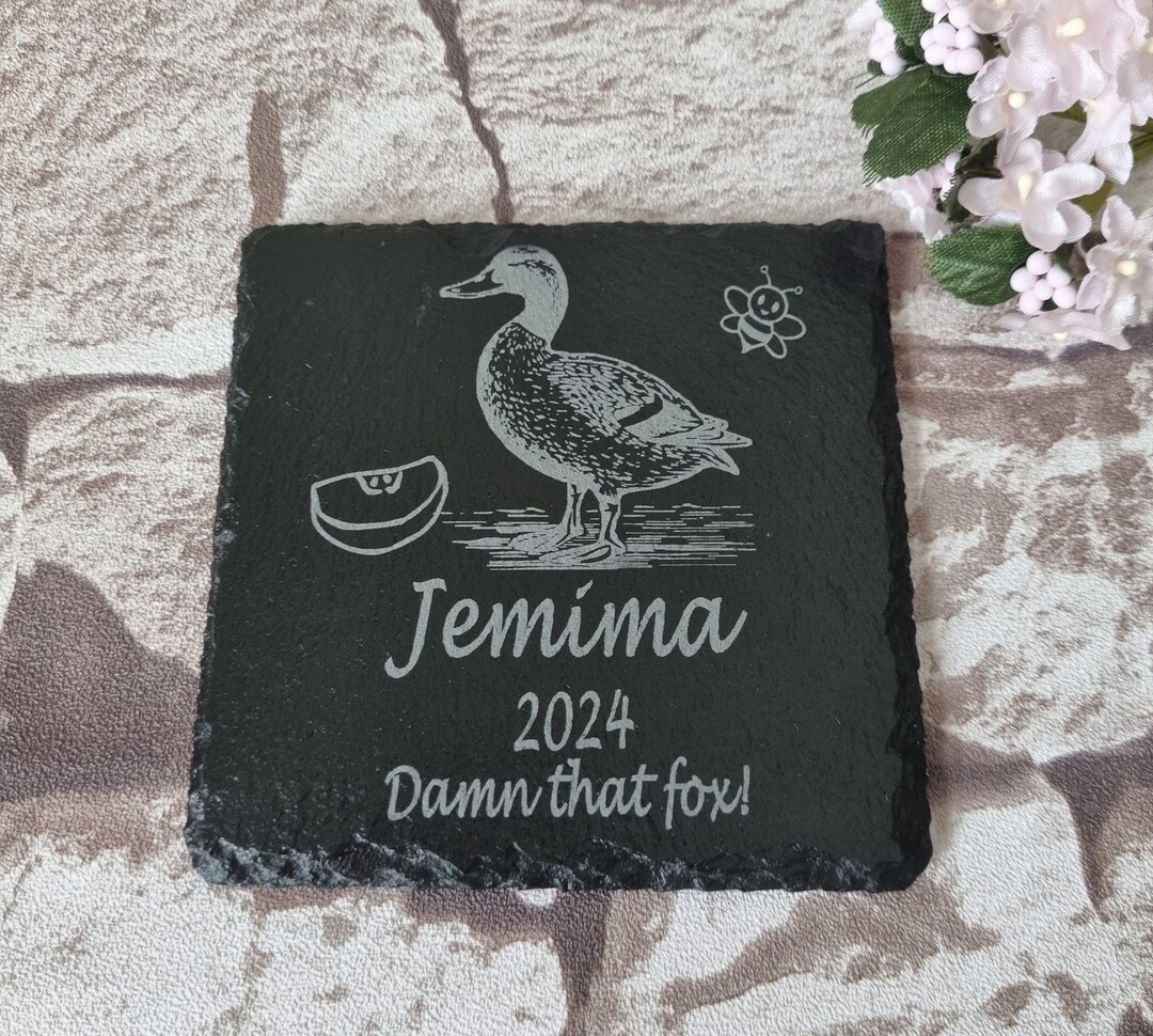 Personalised Engraved Small Memorial Slate Plaque for Duck Waterproof ...