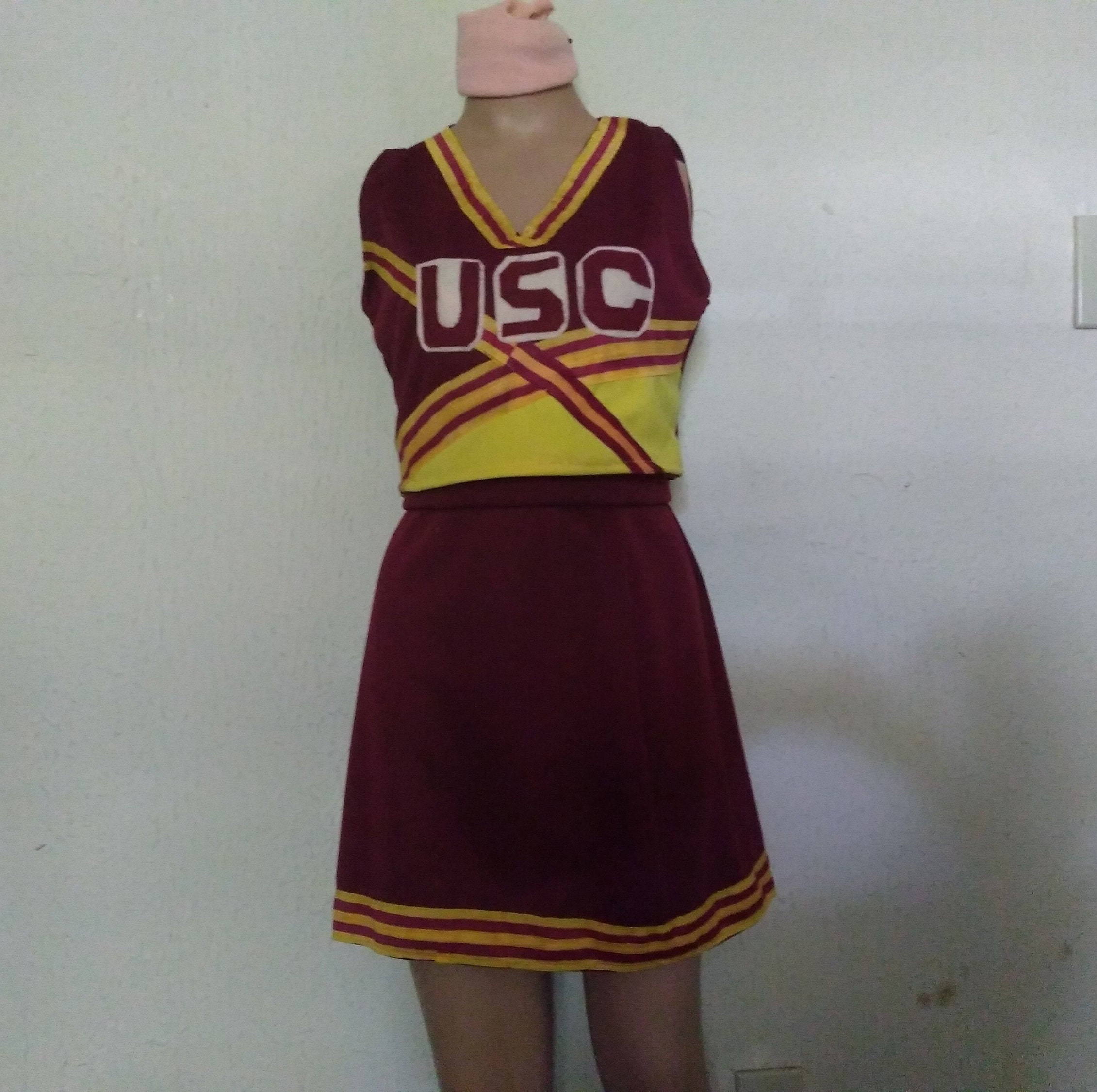 USC Maroon Gold Yellow Cheerleader Uniform Halloween Costume Cosplay - Etsy