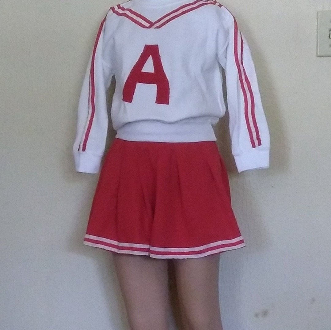 1960s-70s Retro Revenge of Nerds Red Cheerleader Uniform Football ...