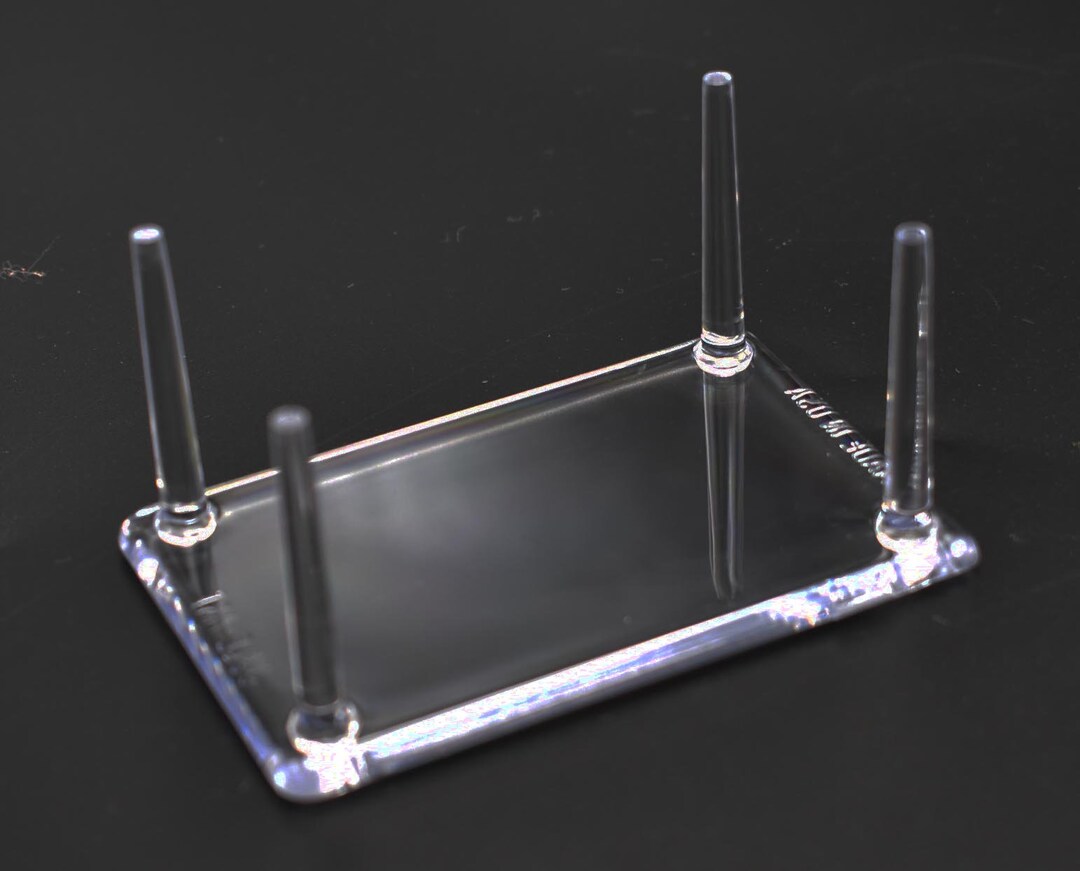 4 Prong Display Table Stand 2.5 X 3.5 for Seashells Clear Acrylic Made ...