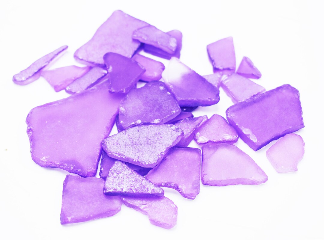 Baggie of Purple Beach Glass / Sea Glass for Crafts Mosaic Lamp & Vase ...