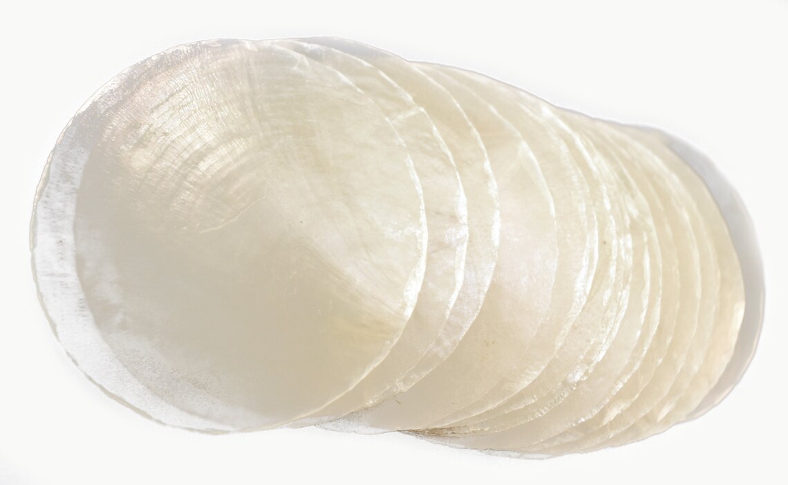 Set of 100 Drilled Capiz Shells Round Cut 2 Diameter - Etsy