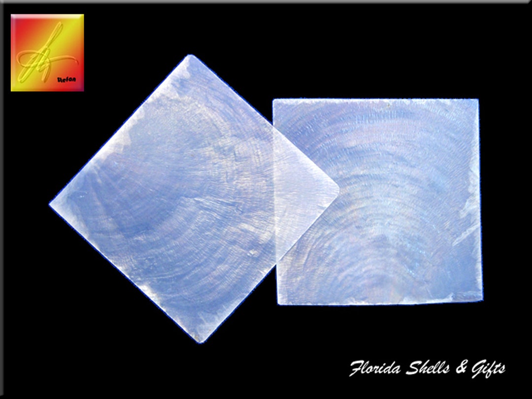 10 Capiz Shells Square Cut 2" (50mm) No Holes Crafts Windchimes ...
