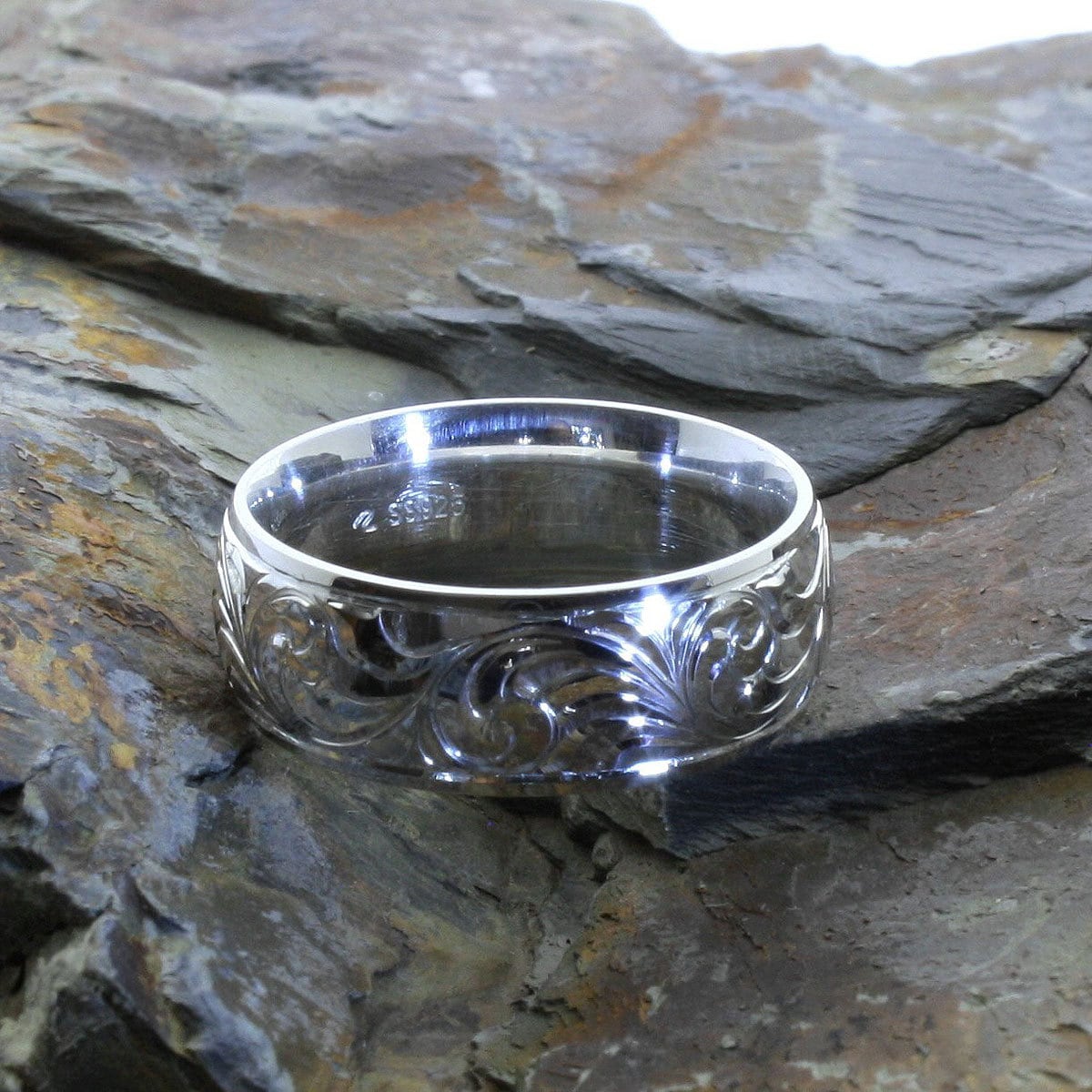 Western Jewelry Hand Engraved Wedding Ring Custom Jewelry Wide - Etsy