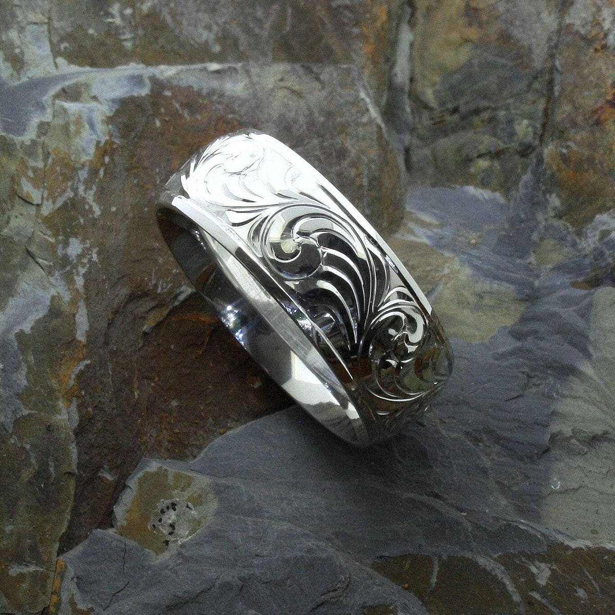 Western Jewelry Hand Engraved Wedding Ring Custom Jewelry Wide - Etsy