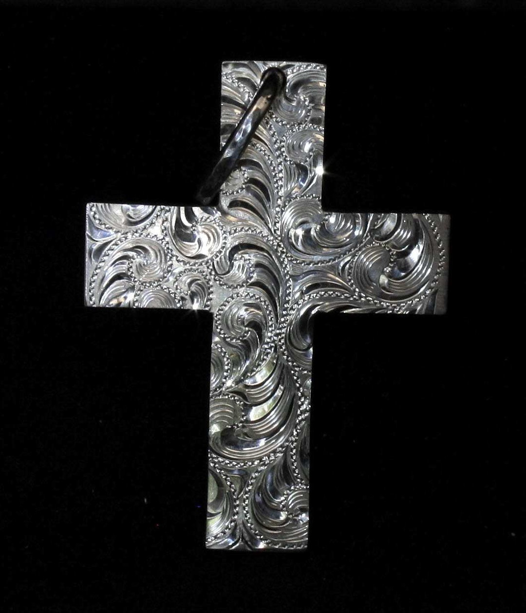 Large Engraved Cross Necklace Cross Faith Jewelry Large Cross Western ...