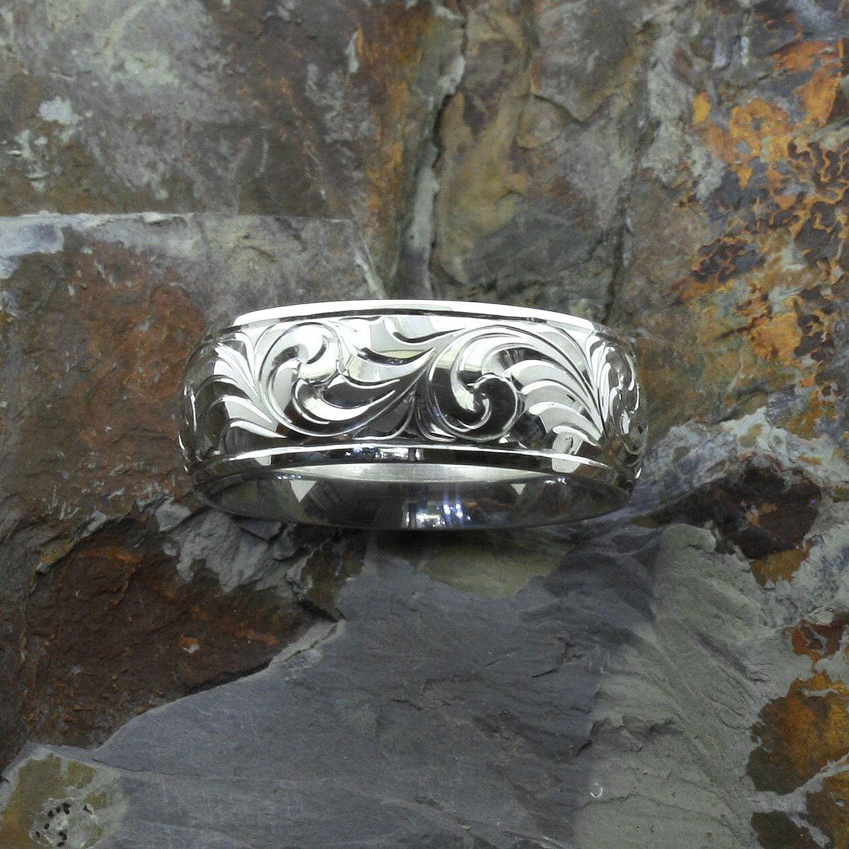 Western Jewelry Hand Engraved Wedding Ring Custom Jewelry Wide - Etsy