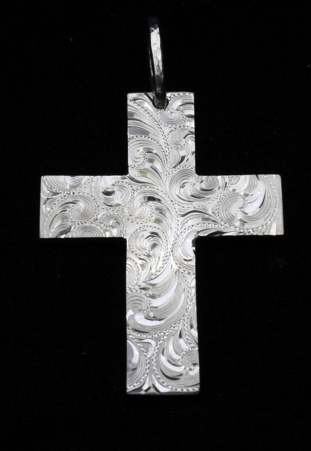 Large Engraved Cross Necklace Cross Faith Jewelry Large Cross - Etsy