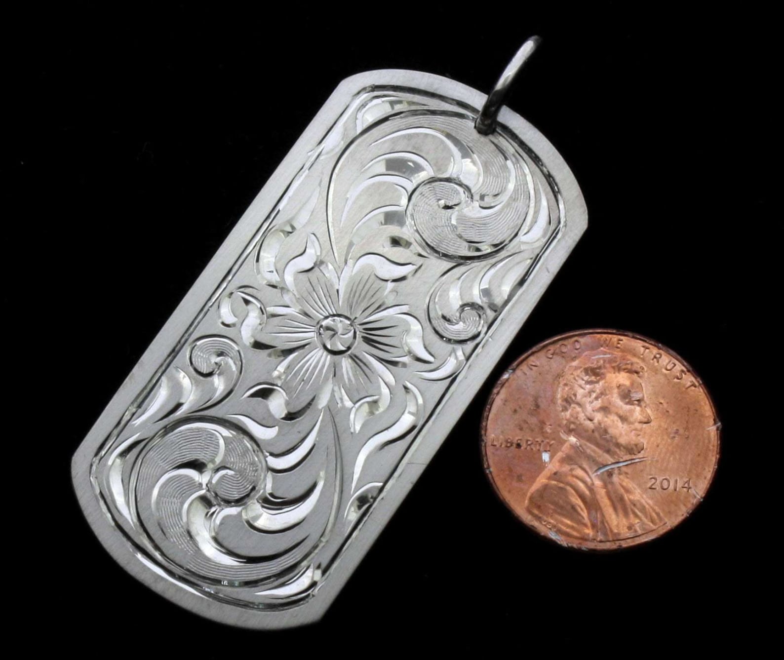 Handmade Sterling Silver Flower Dog Tag Necklace - Etsy