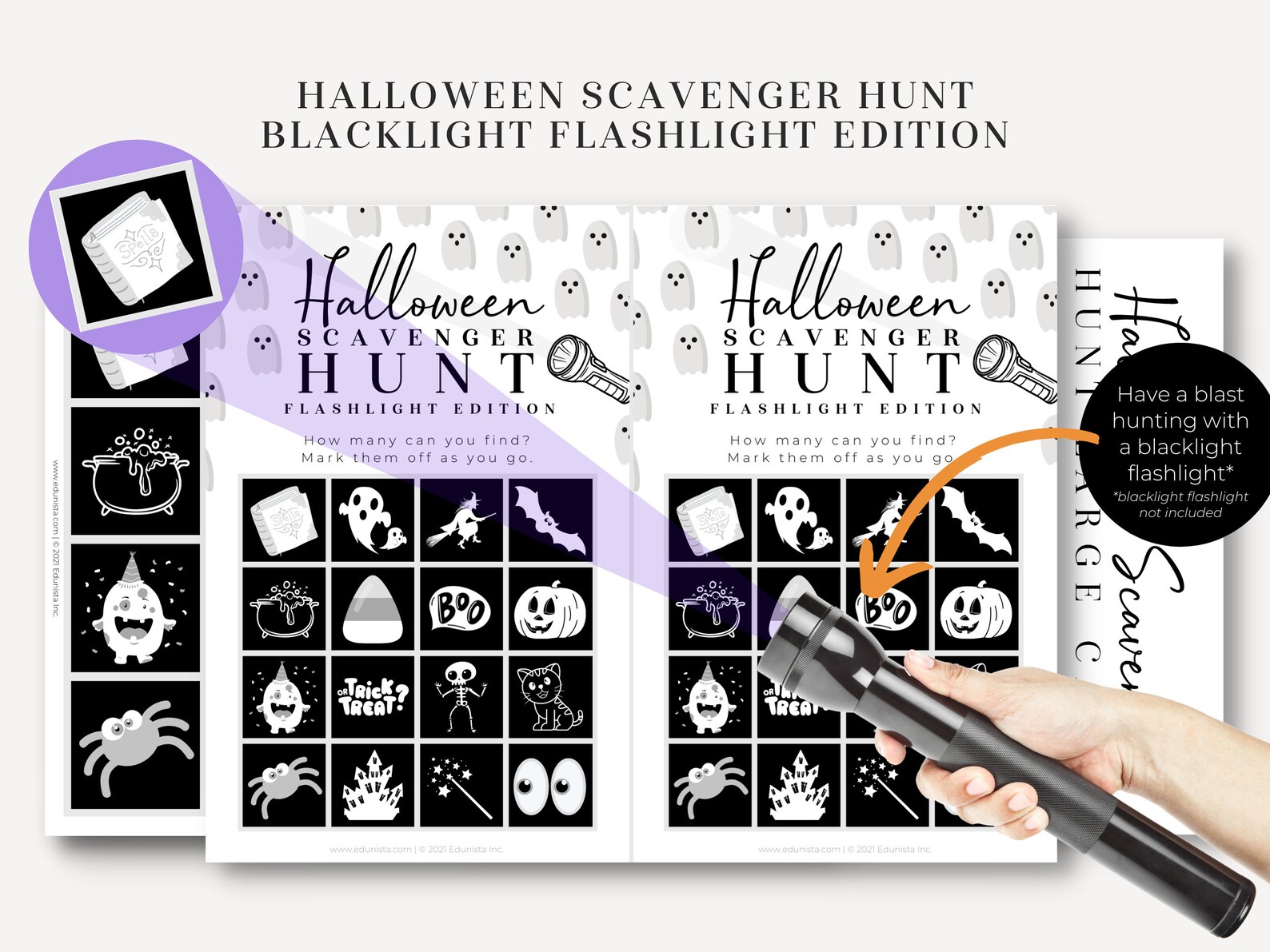 Halloween Printable Scavenger Hunt Blacklight Flashlight - Etsy