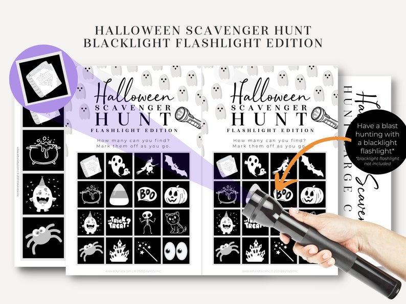 Halloween Printable Scavenger Hunt Blacklight Flashlight - Etsy