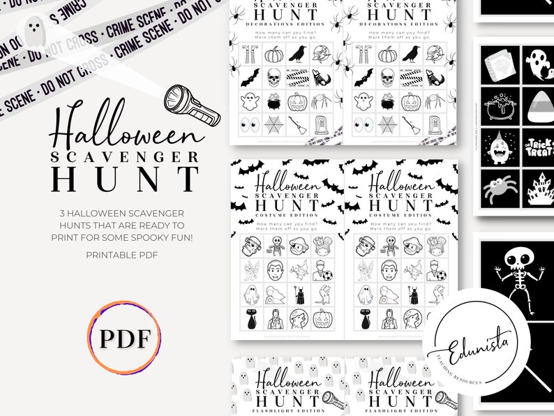 Halloween Printable Scavenger Hunt Blacklight Flashlight - Etsy