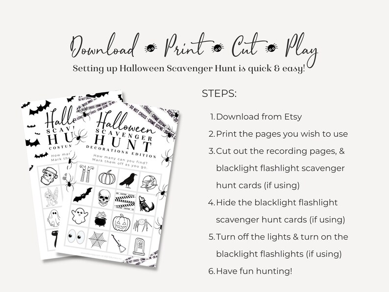 Halloween Printable Scavenger Hunt Blacklight Flashlight - Etsy