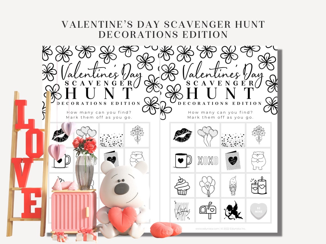 Valentines Day Printable Scavenger Hunt Blacklight - Etsy