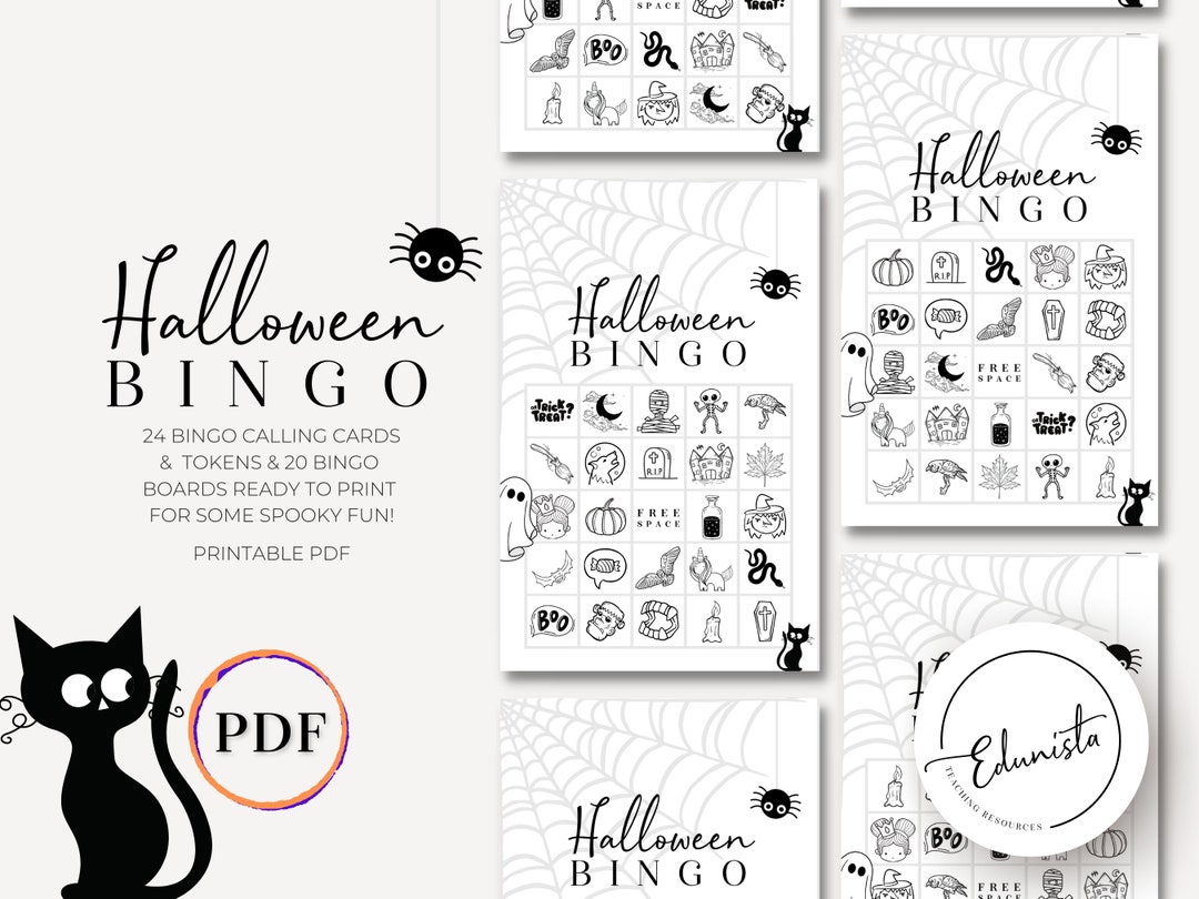 Halloween Printable Bingo Game Halloween Printables Halloween Party ...