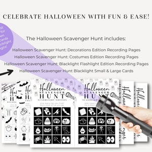 Halloween Printable Scavenger Hunt Blacklight Flashlight - Etsy