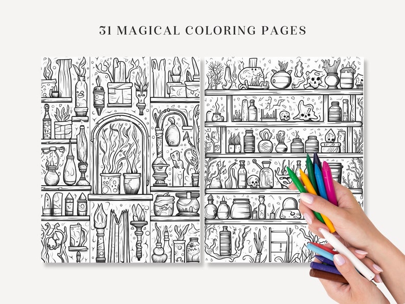 Magical Potion Halloween Coloring Book Halloween Printables - Etsy