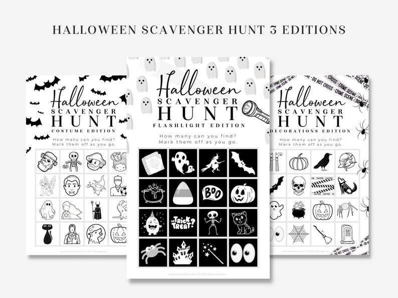 Halloween Printable Scavenger Hunt Blacklight Flashlight - Etsy