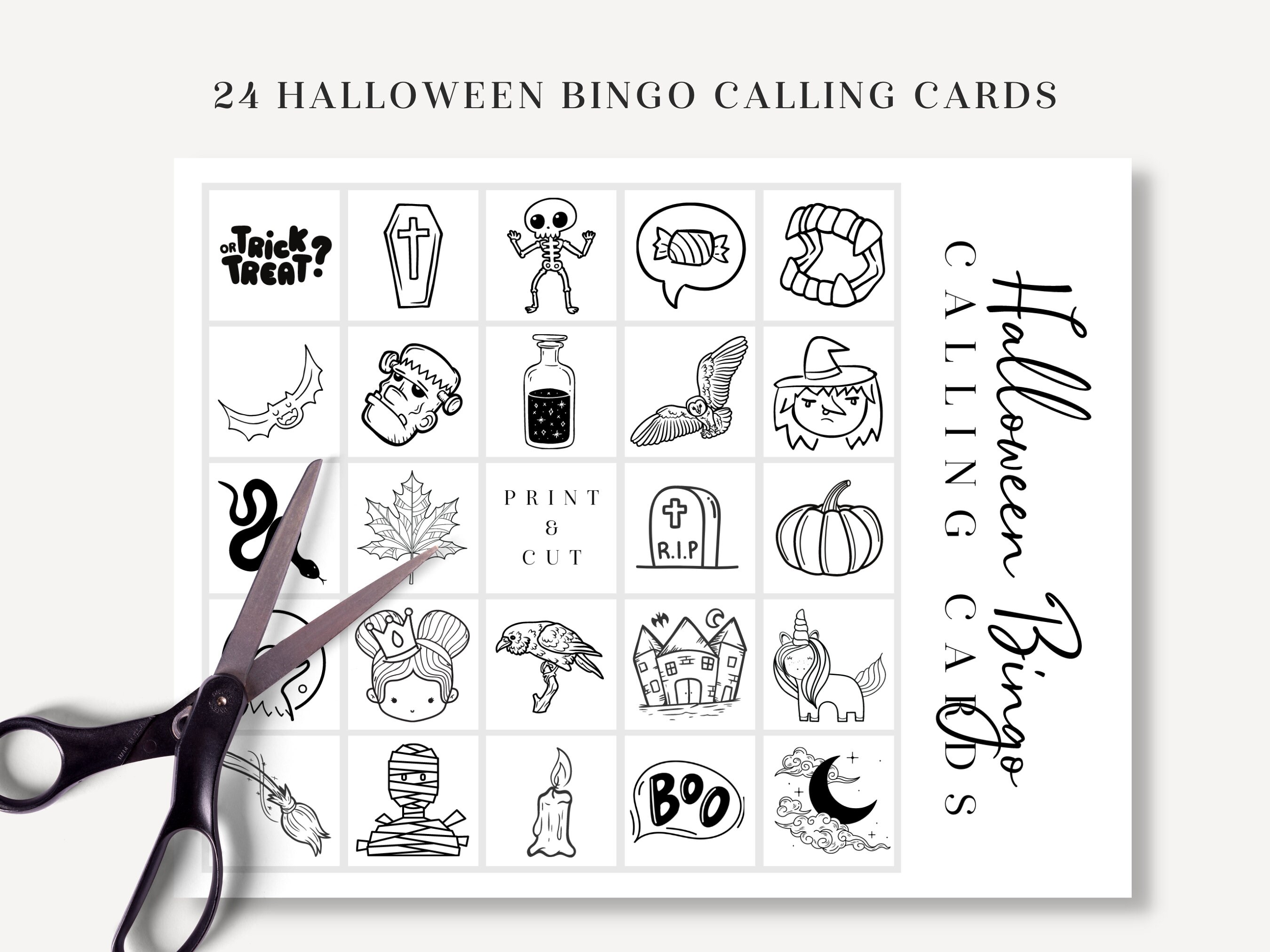 Halloween Printable Bingo Game Halloween Printables - Etsy