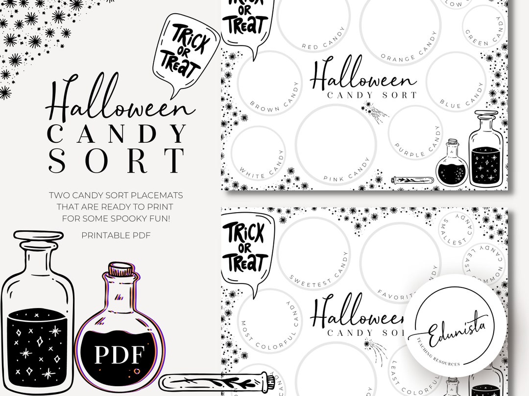 FREE Halloween Printable Candy Sort Placemat Halloween Printables ...