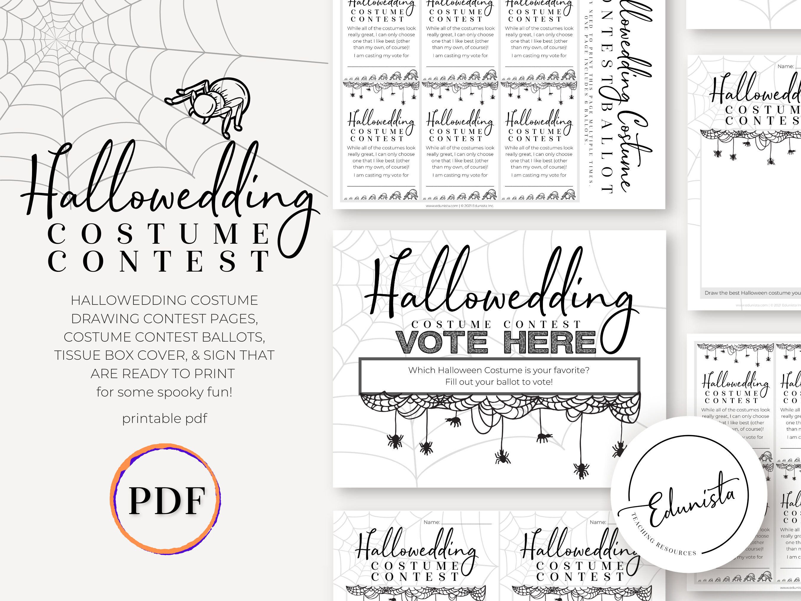 Hallowedding Printable Costume Contest Halloween Wedding Printables ...