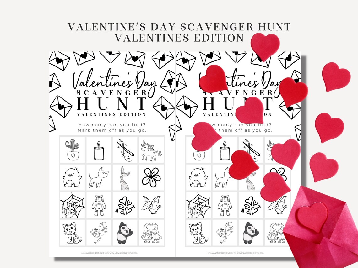 Valentines Day Printable Scavenger Hunt Blacklight - Etsy