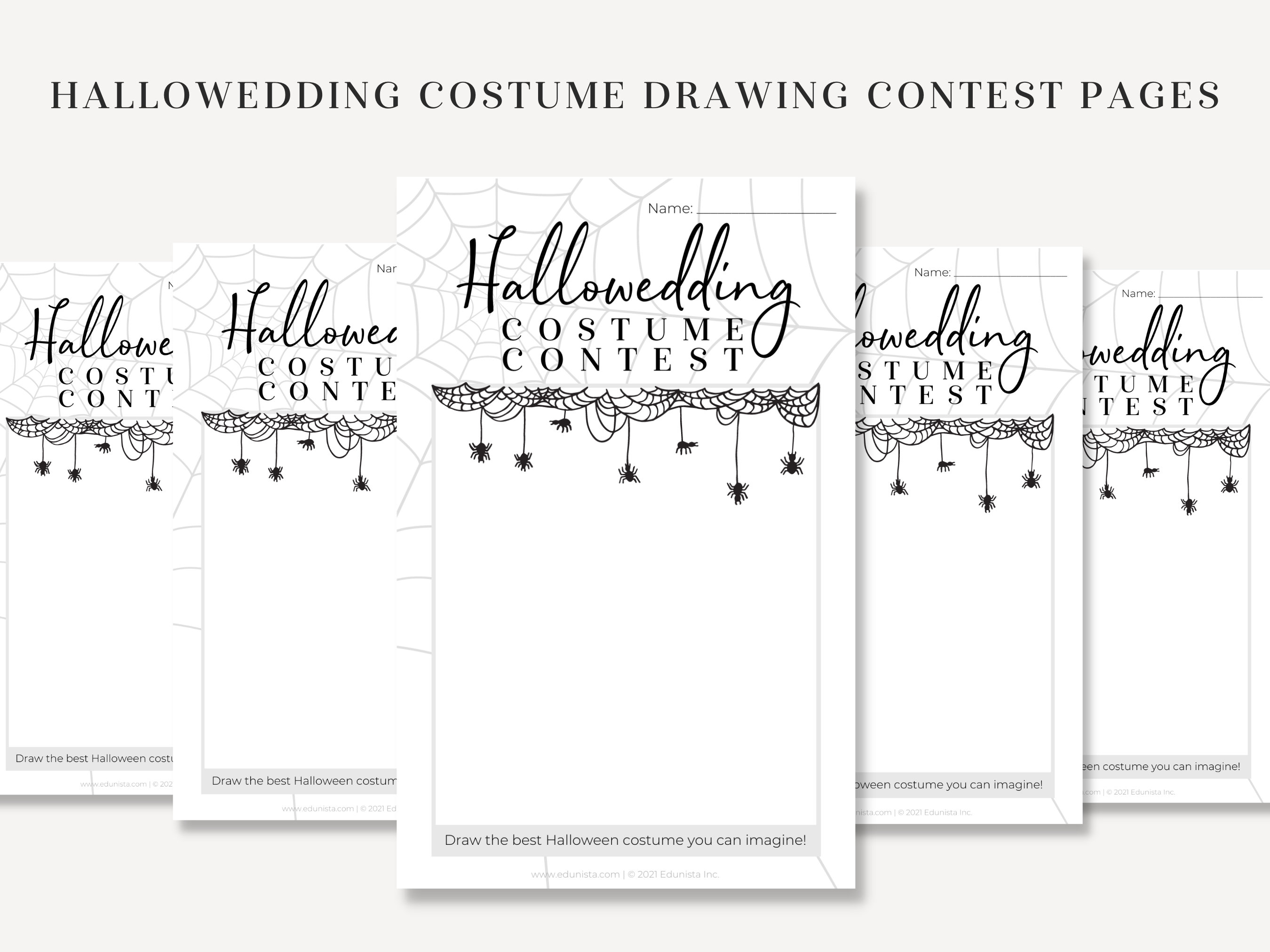 Hallowedding Printable Costume Contest Halloween Wedding Printables ...
