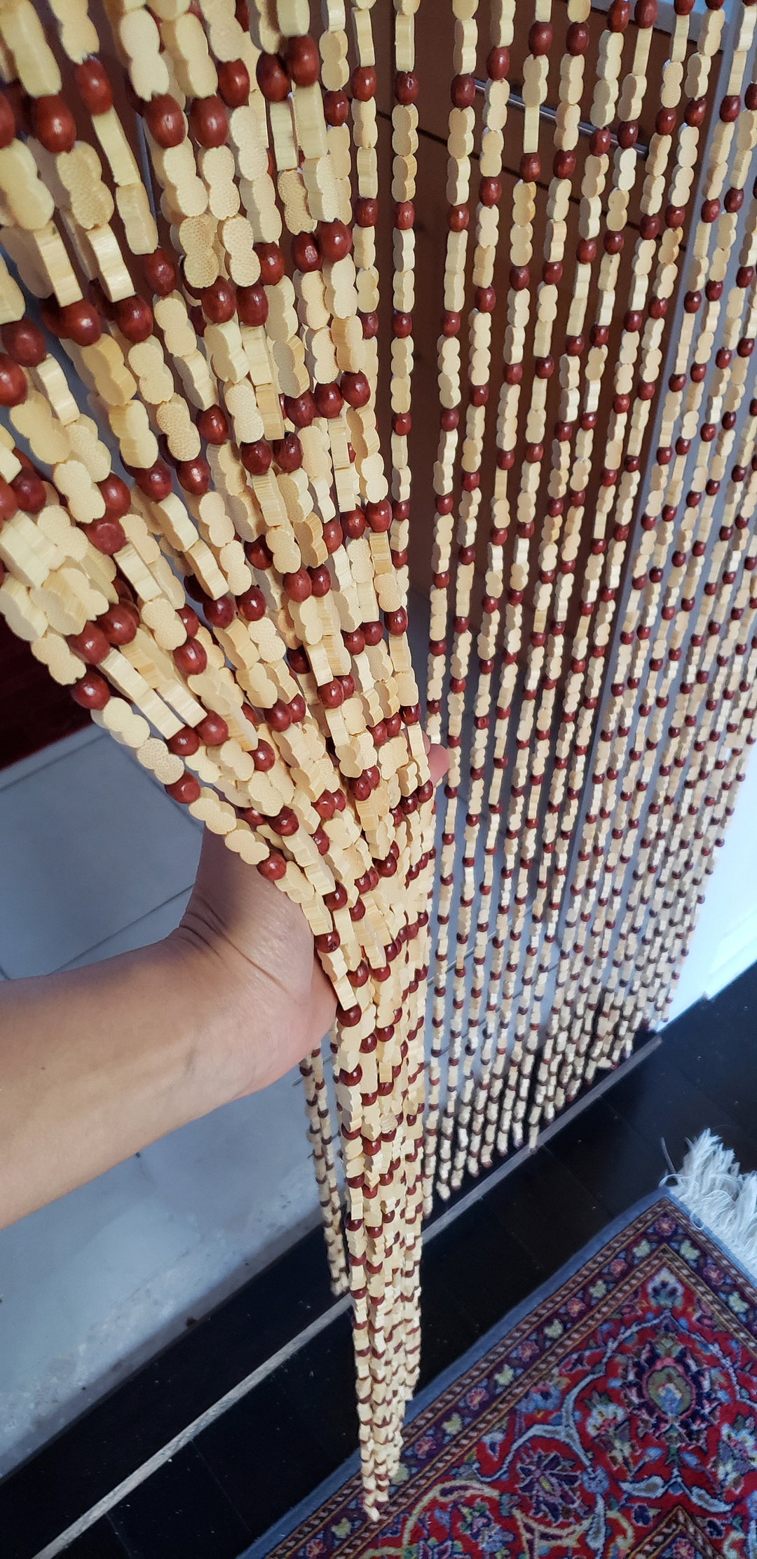 Beaded String Hand Made Bamboo/wood Beaded Curtain-bohemian Door Beads ...