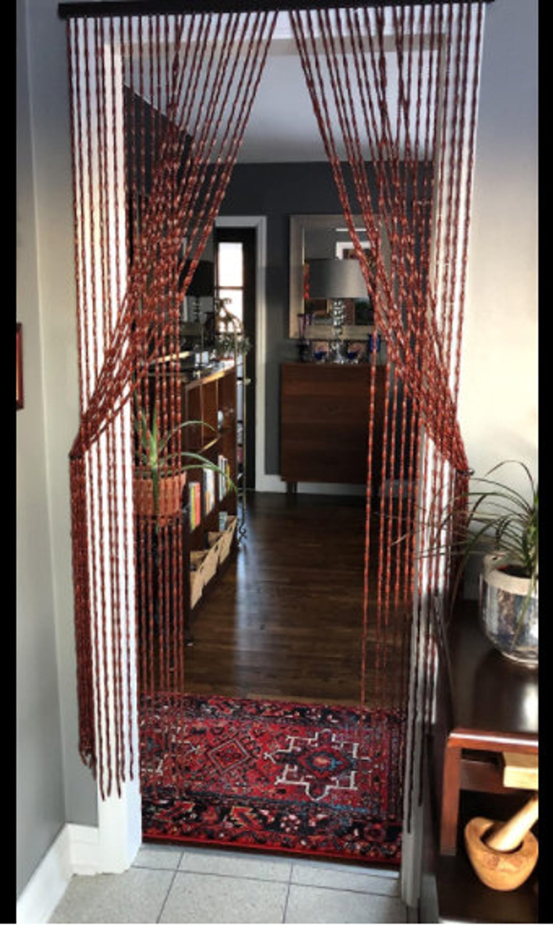 Beaded String Hand Made Wood Beaded Curtain-door Beads-35.5" Wide X 72 ...
